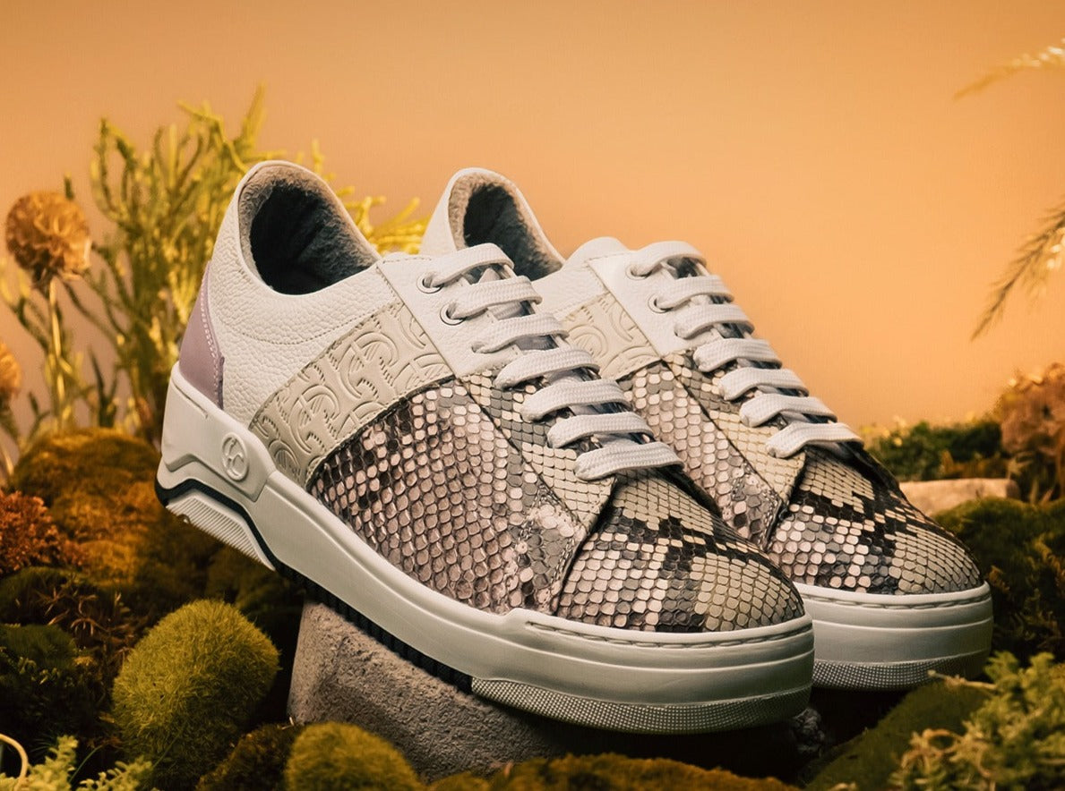 21ZPBPN - Cuadra pink casual fashion python sneakers for women – Kuet.us