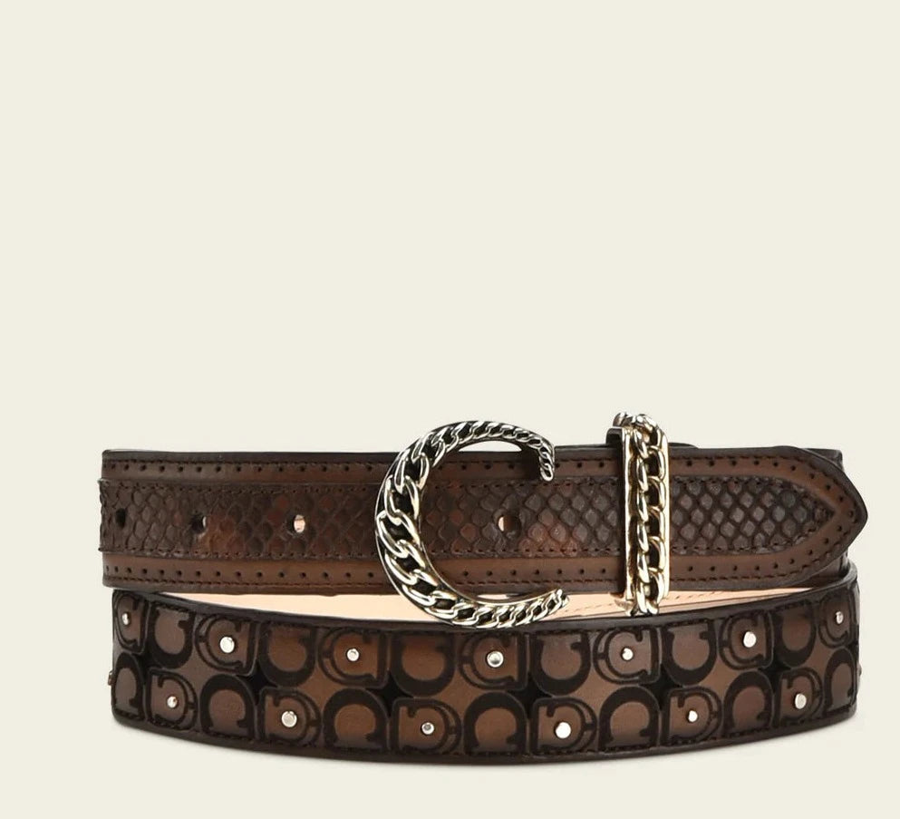 CDA30PH - Cuadra brown western cowgirl python belt for women – Kuet.us