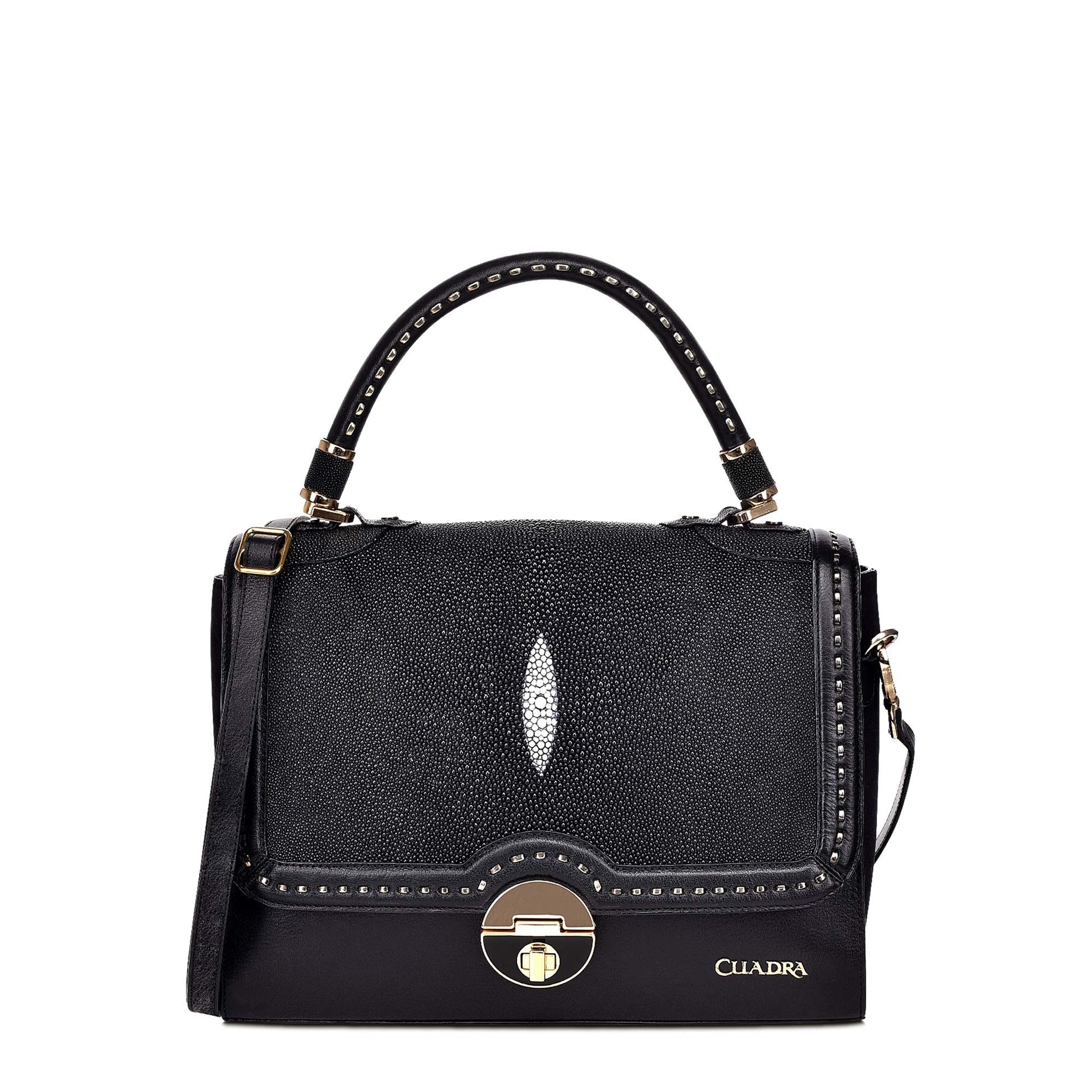 BO376MA - Cuadra black fashion stingray leather ladies purse handbag f ...