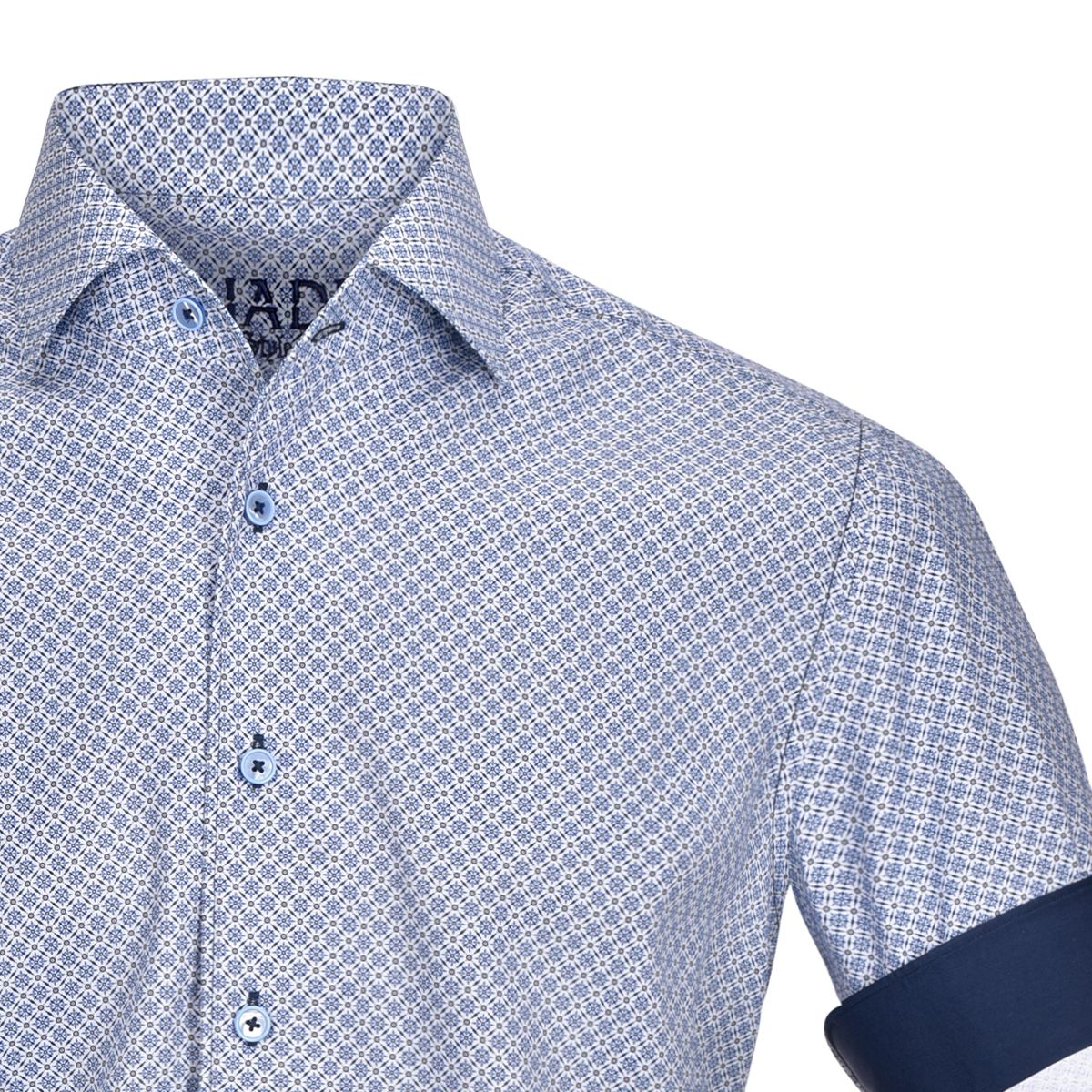 CMW550R - Cuadra blue casual fashion medallion abstract shirt for men ...
