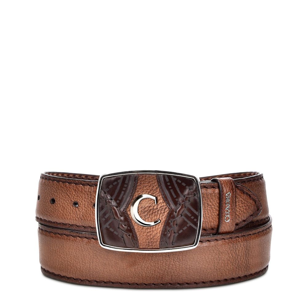CV464VE - Cuadra almond cowboy western deer leather belt for men. – Kuet.us