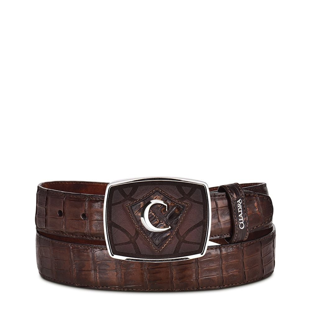 CVEN1FL - Cuadra chocolate fashion cowboy caiman leather belt for men ...